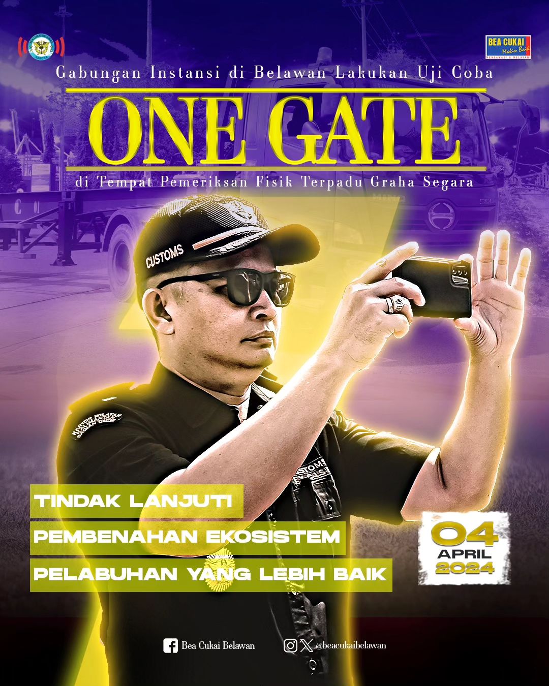 Uji Coba One Gate TPFT Graha Segara - Bea Cukai Belawan